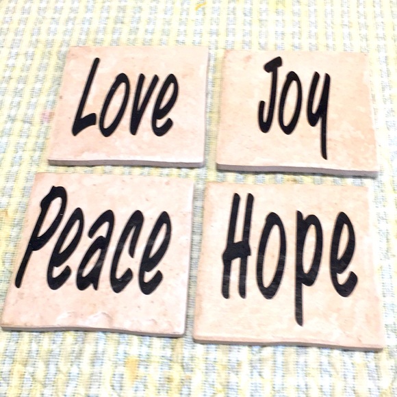 Kitchen | Coasters Peace Hope Love Joy 4 Ceramic Hot Food Cooking Or ...